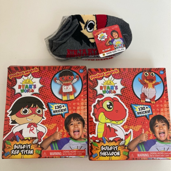 Ryan’s World | Toys | Ryans World Bundle 2 Pocket Watch Brick Build ...